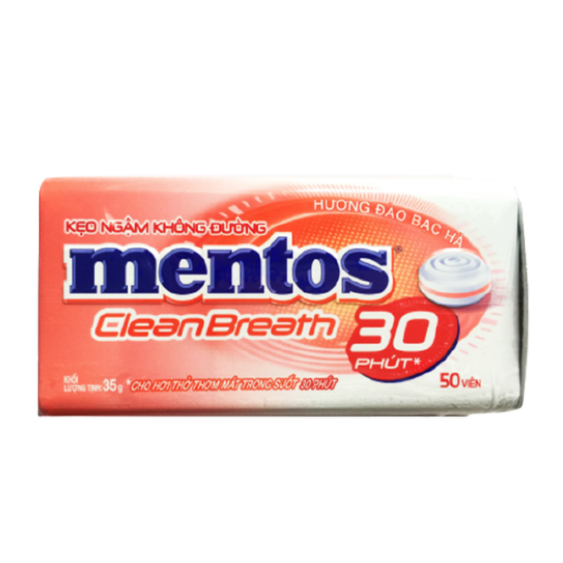 Mentos Clean Breath Mint Peach Flavor 35g • Vietnam FMCG GOODS Wholesaler